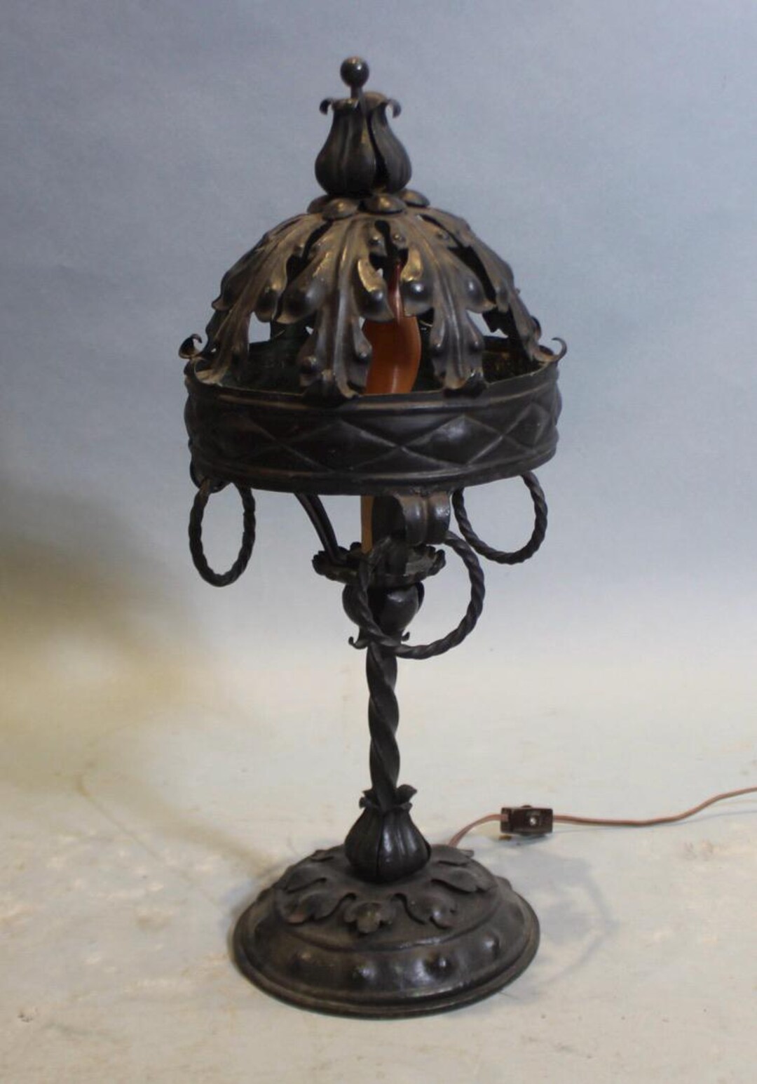 17111. Spanish Revival Wrought Iron Small Lamp 1920's Monterey Antique ...