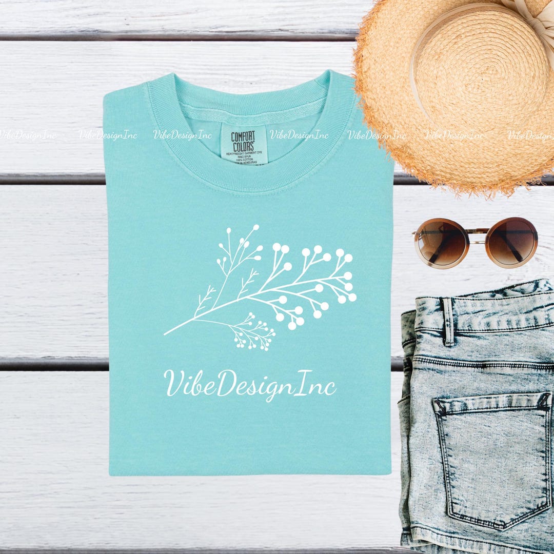 Comfort Colors Chalky Mint Shirt Mockup, C1717 Mockup, Flat Lay Mockups ...