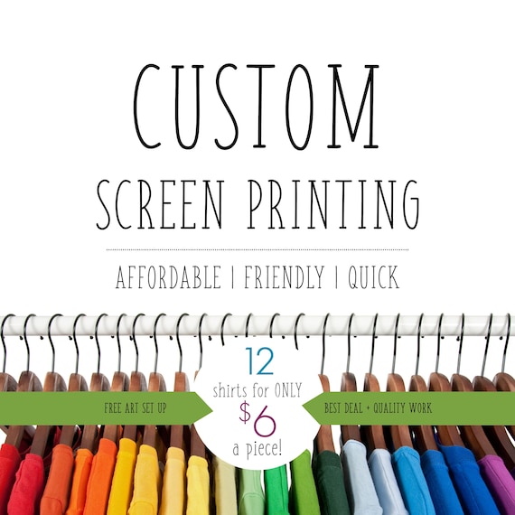 Custom Screen Printing. Custom Printed Unisex T-shirts - Etsy