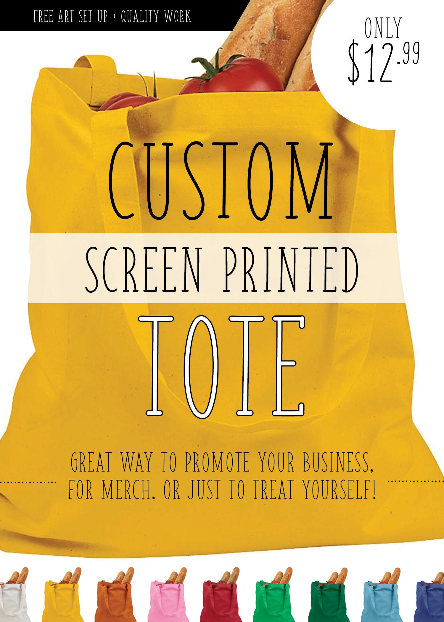 Custom Screen Printed Tote - Etsy