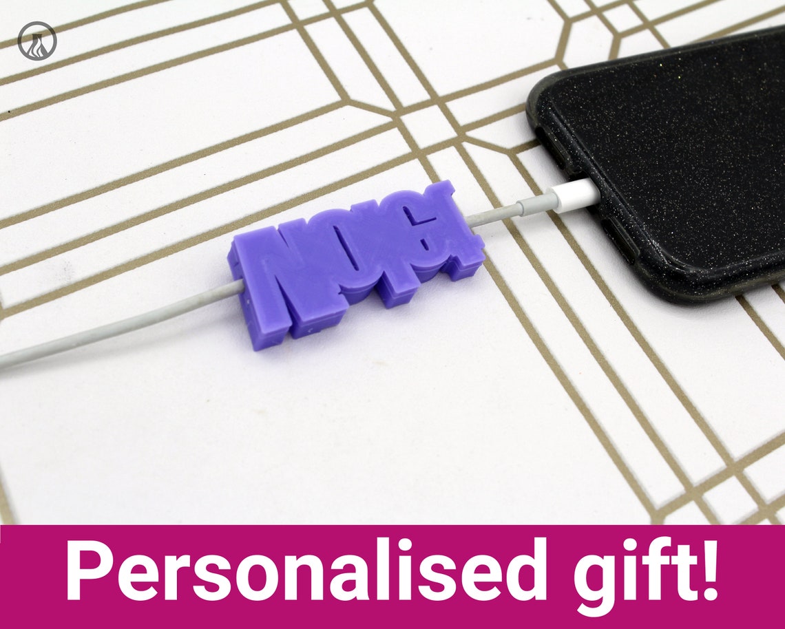 Personalised Cable Clip 3D Printed Custom Name | Etsy UK