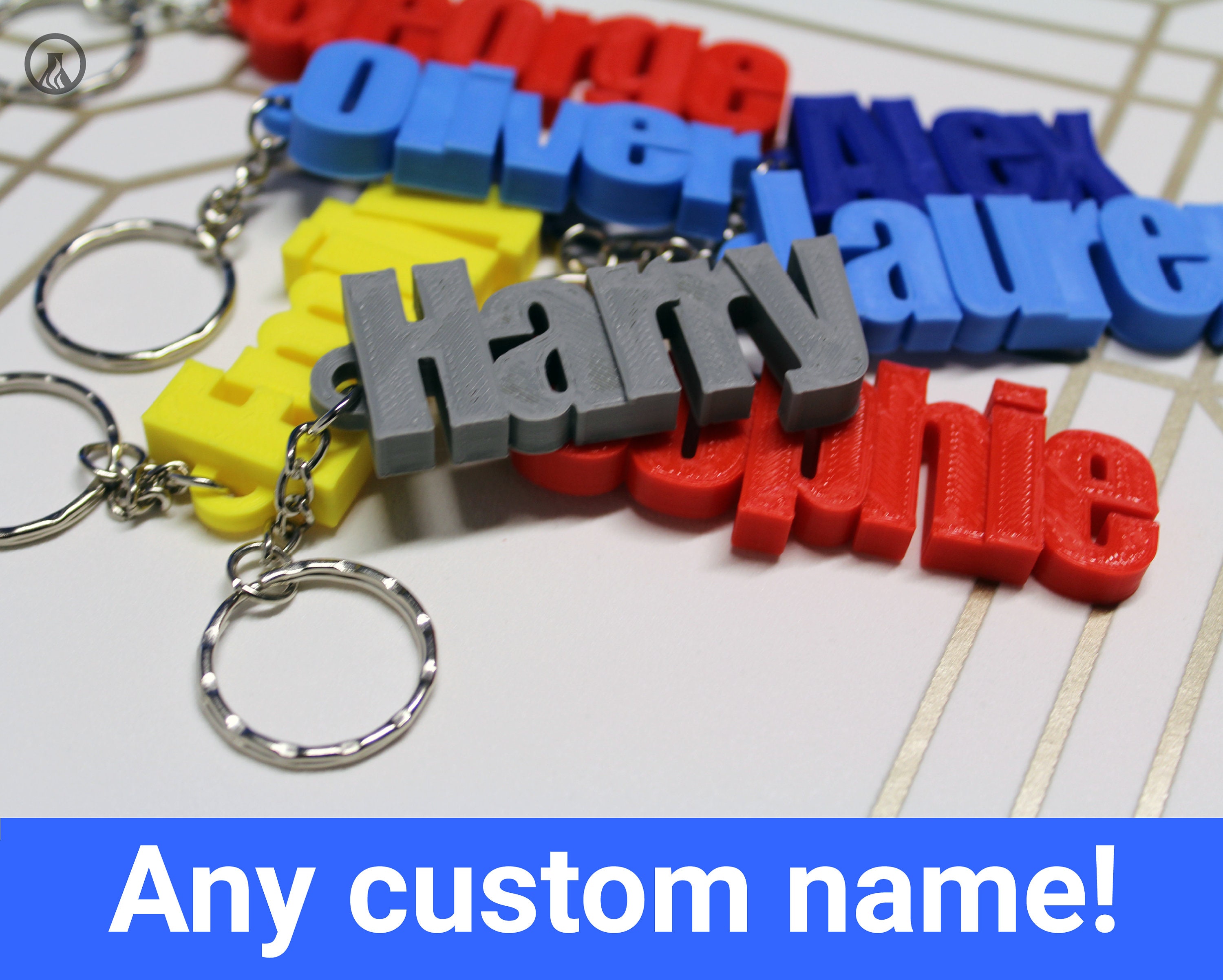 Unique Personalised Keyring 3D Printed Custom Name - Etsy UK