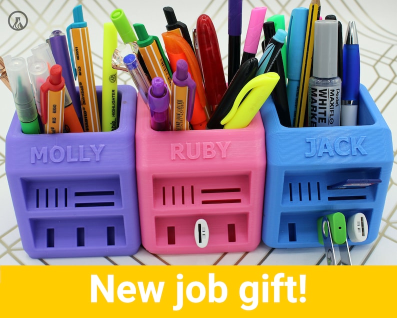 Personalised Desk Tidy 3D Printed Custom Name Pencil Pot - Etsy
