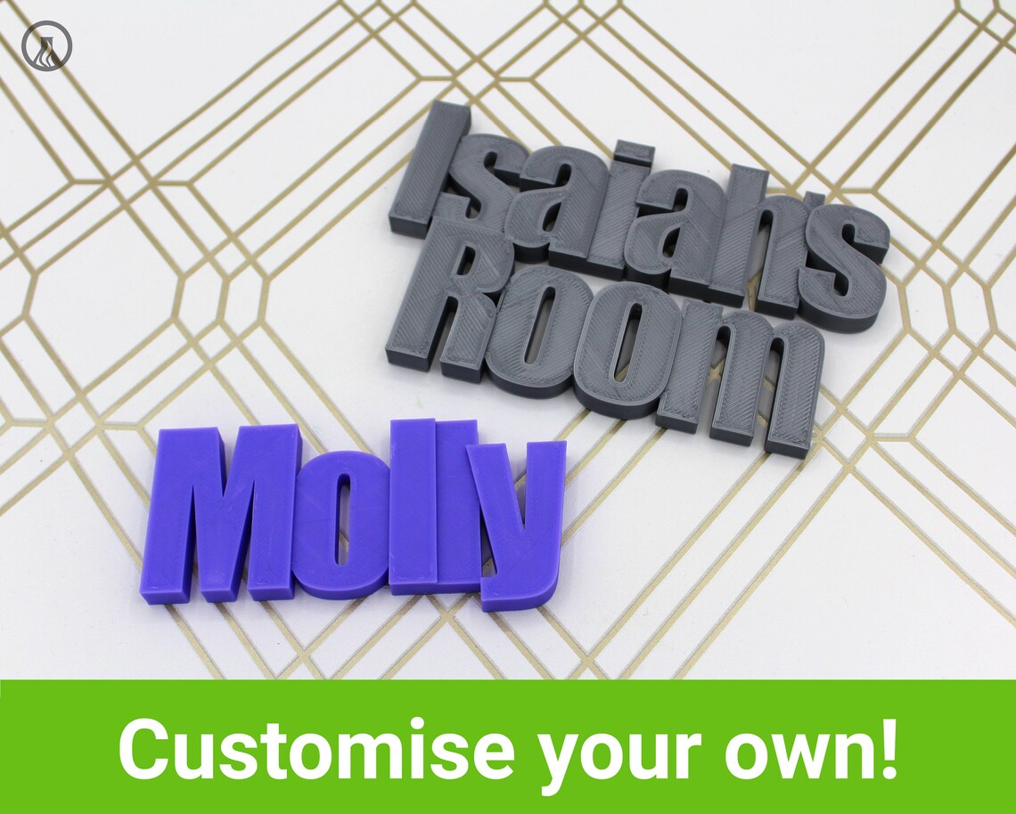 Personalised Large Door Sign 3D Printed Name Sign Wall | Etsy UK