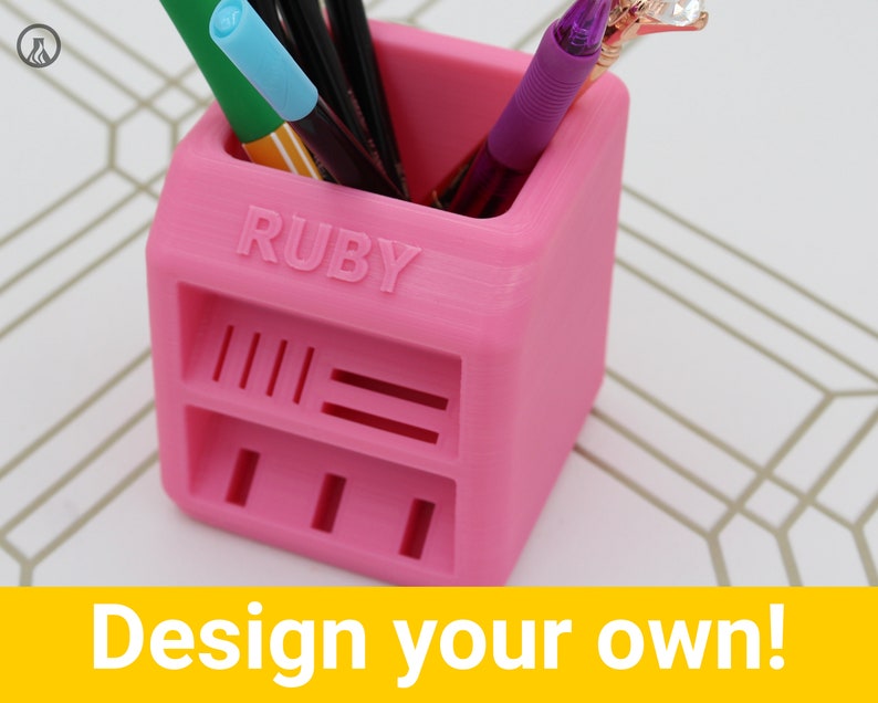 Personalised Desk Tidy 3D Printed Custom Name Pencil Pot | Etsy