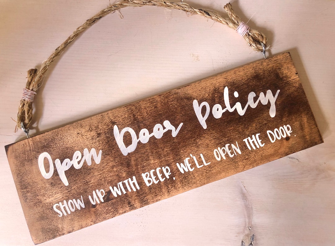 Rustic Front Door Sign open Door Policy - Etsy