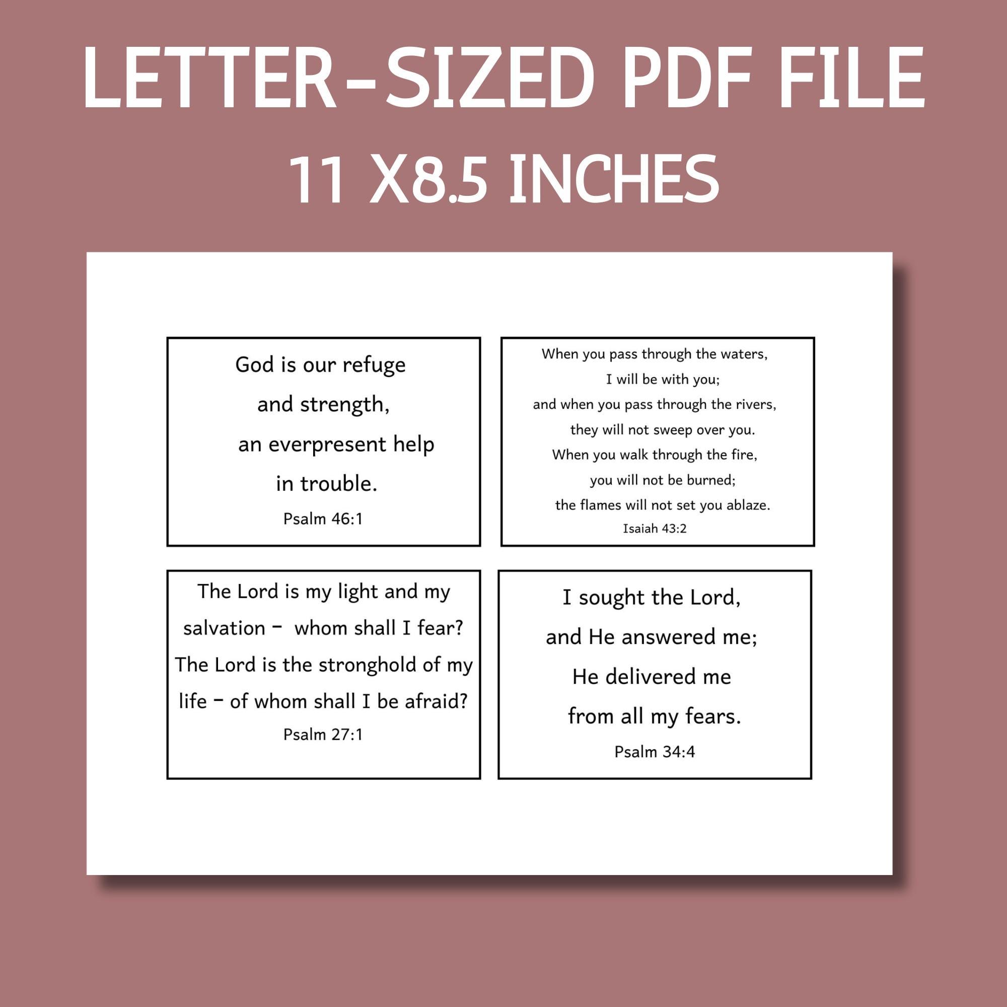 28 Printable Bible Verse Encouragement Cards, Scripture Cards, Bible ...