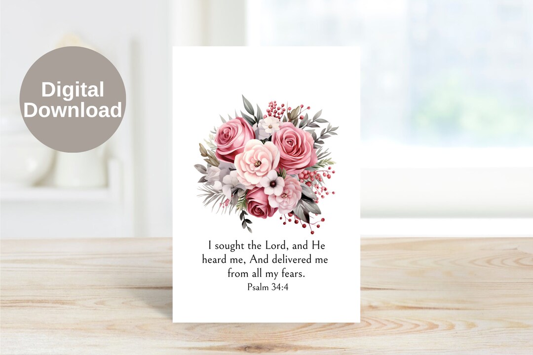 Printable Greeting Cards, Bible Verse Greeting Card, Printable Get Well ...