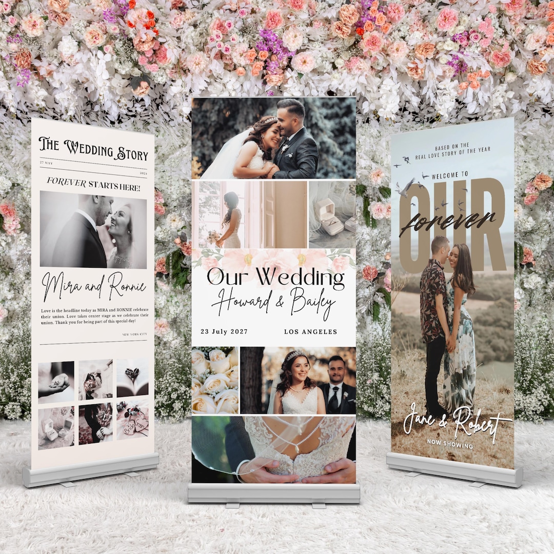 Custom Wedding Retractable Banner Stand INCLUDED With Full Color Print ...
