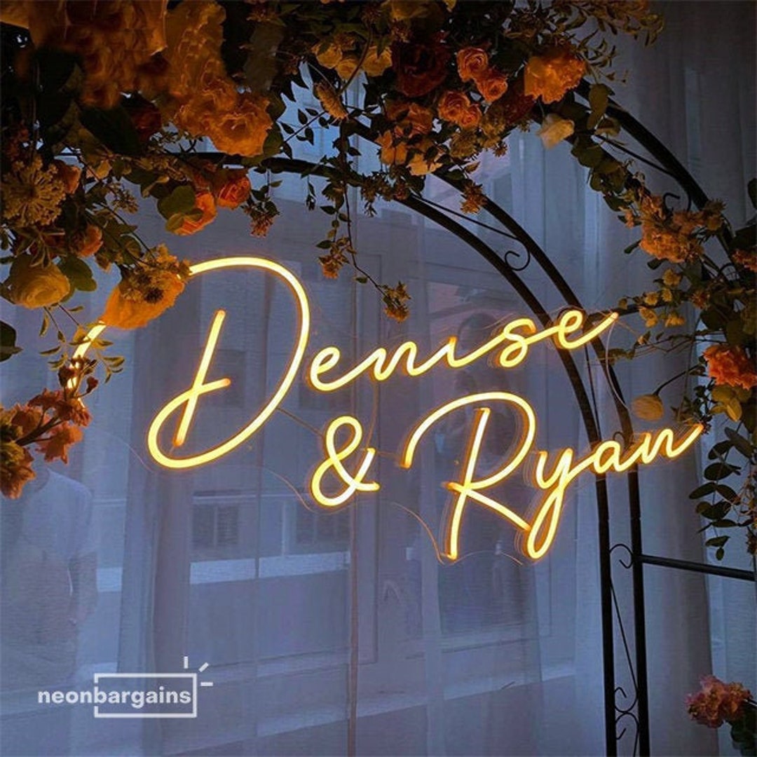 Custom Neon Sign, Custom Name Neon Sign, Neon Sign Wedding, Wedding ...