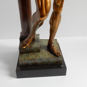 Large French Bronze Marble Anatomical Study of Flayed Male Sculpture ...