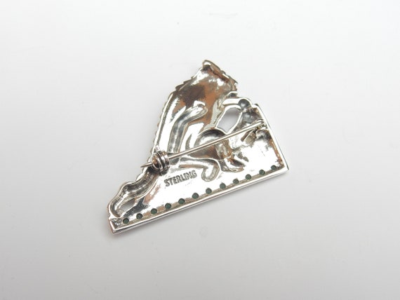 Emerald Red Indian Native American Brooch Sterling Si… - Gem