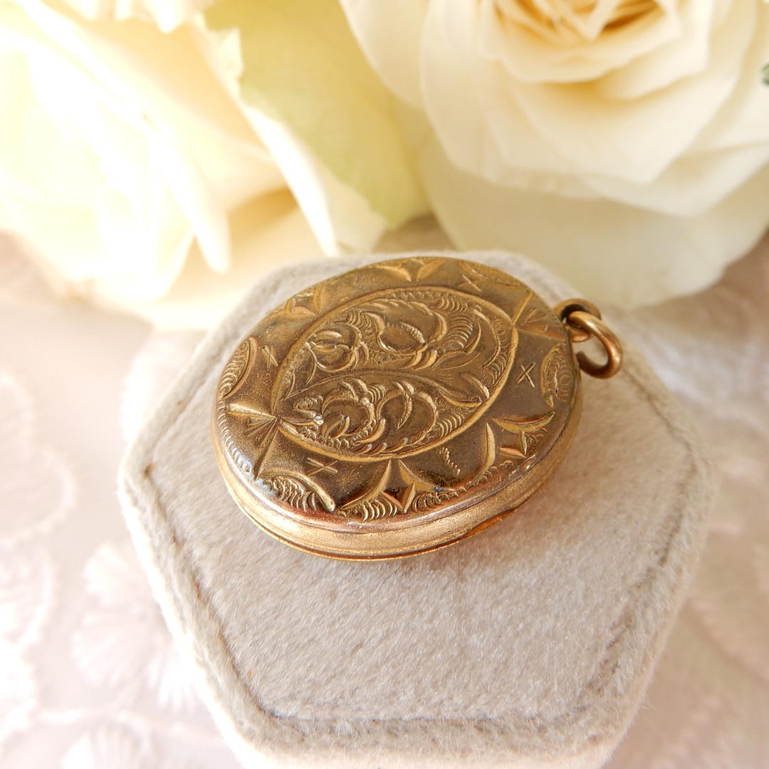 Victorian Rolled Gold Hand Engraved Locket - Etsy