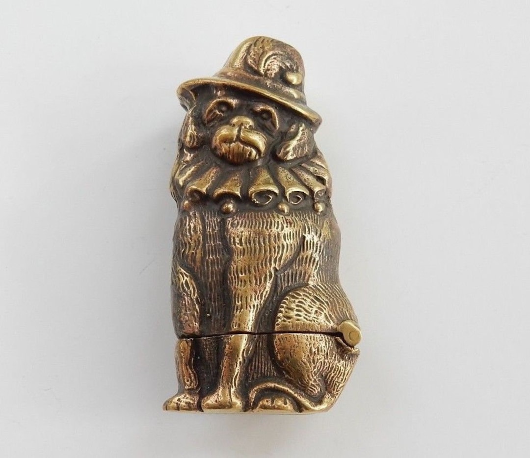 Brass Victorian Toby Dog Punch & Judy Vesta Match Safe - Etsy