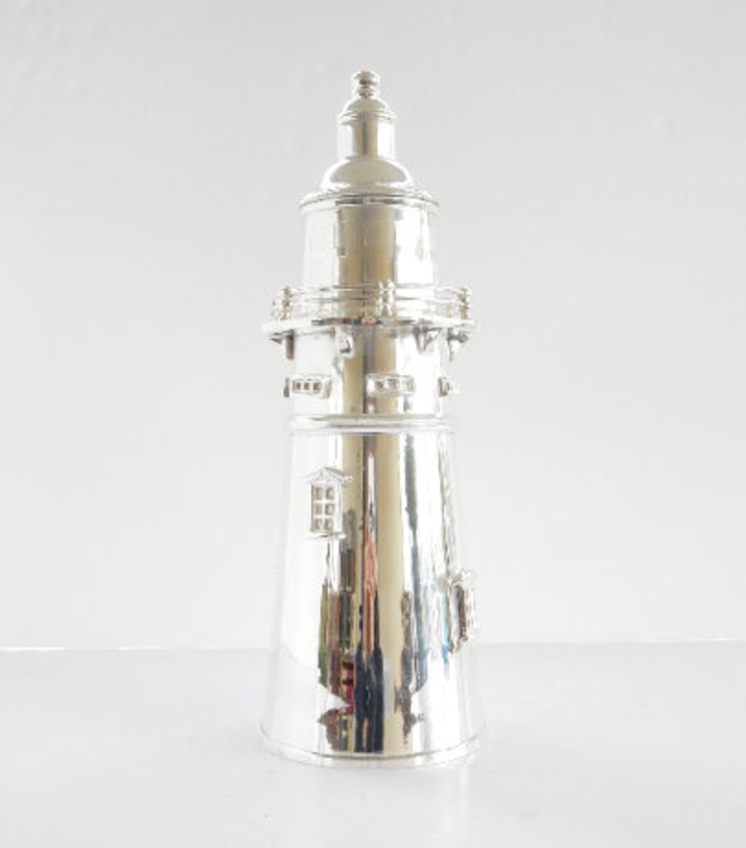 Art Deco Silver Lighthouse Cocktail Shaker - Etsy
