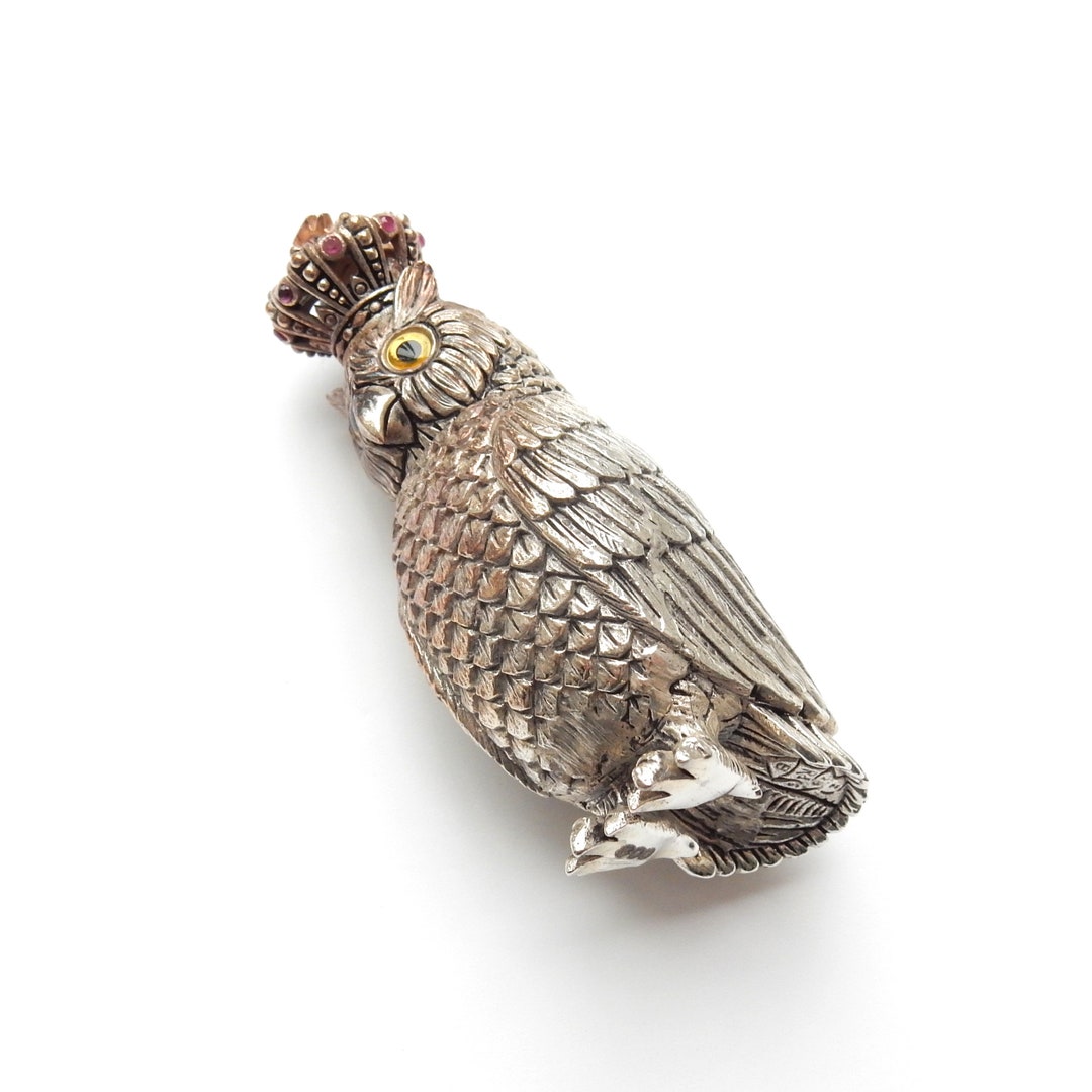 Novelty Continental Silver Ruby Owl Vesta Match Safe Figurine - Etsy