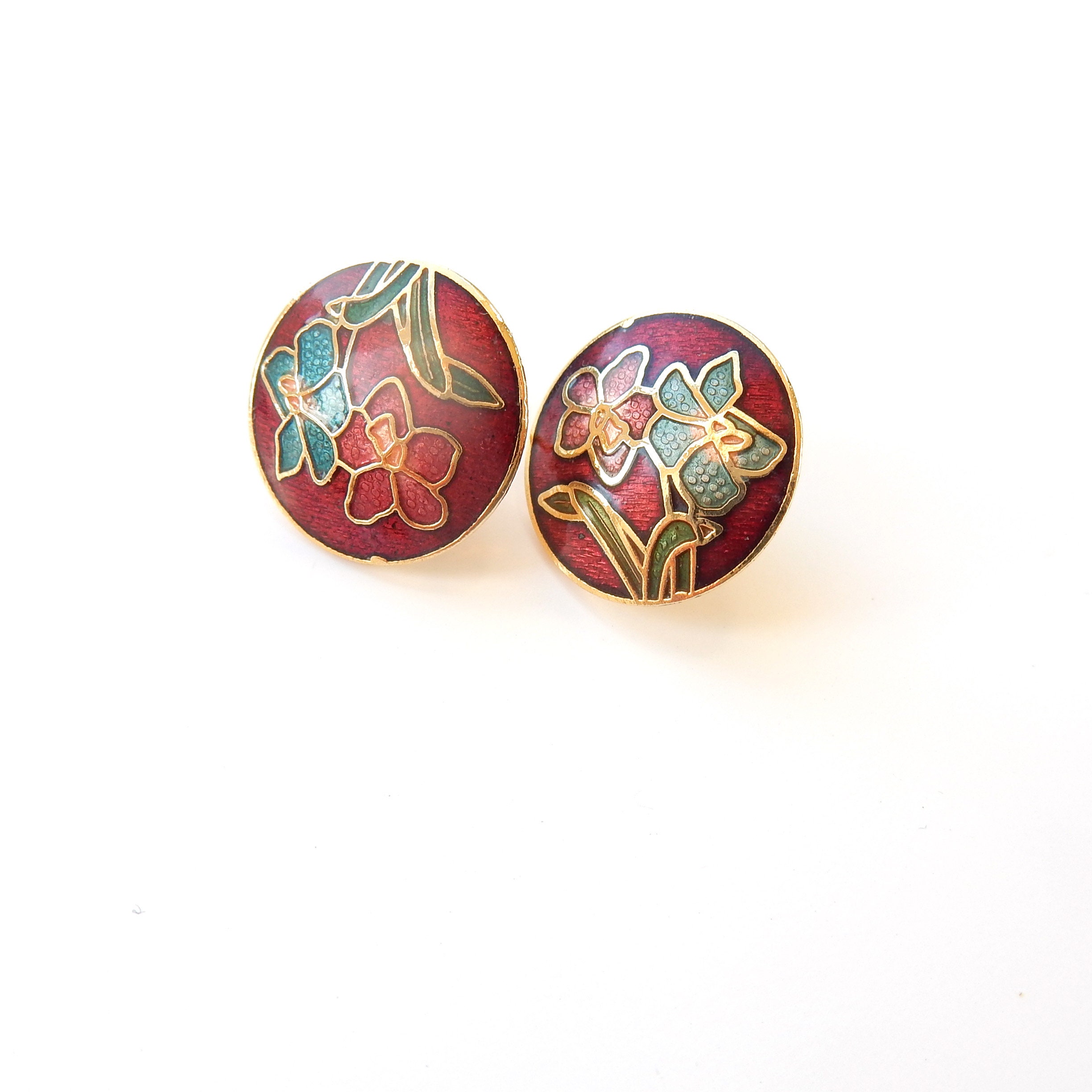 Vintage cloisonne earrings store