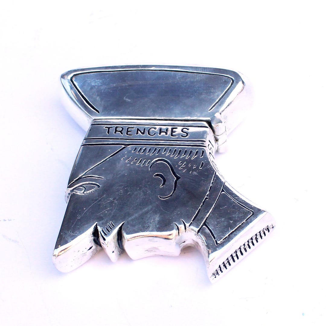 Silverplated WW1 Soldier YPRES 1915 Trench Art Man Vesta Case Match ...