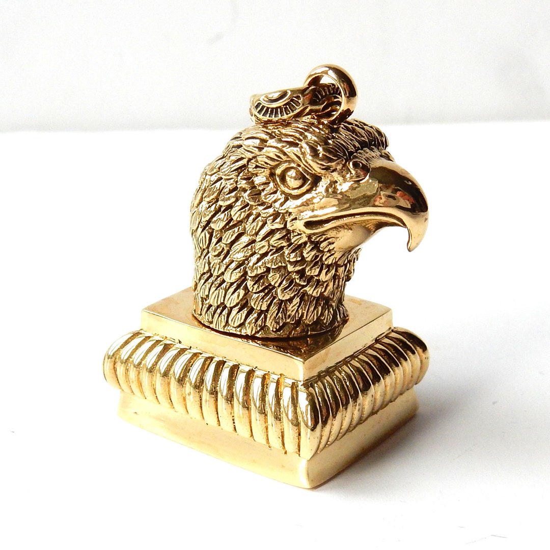 Gold Plated American Eagle Signet Seal Wax Stamp Coat of Arms Lion - Etsy