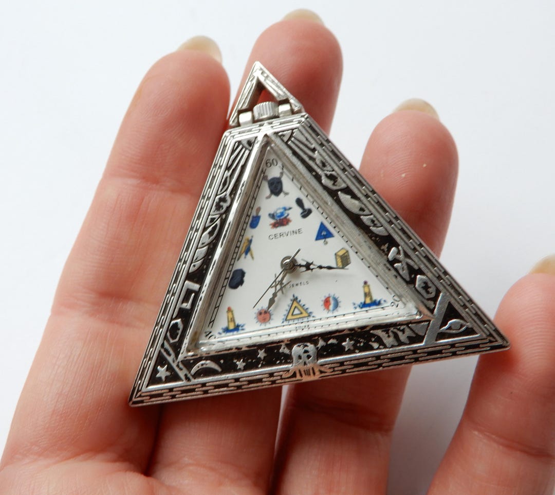 Solid Silver Cervine Triangular Masonic Freemasons Pocket Watch - Etsy