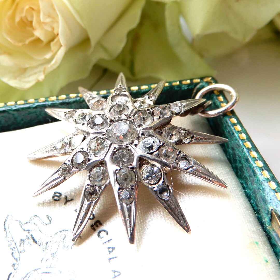 Victorian Silver Celestial Paste Star Pendant - Etsy UK