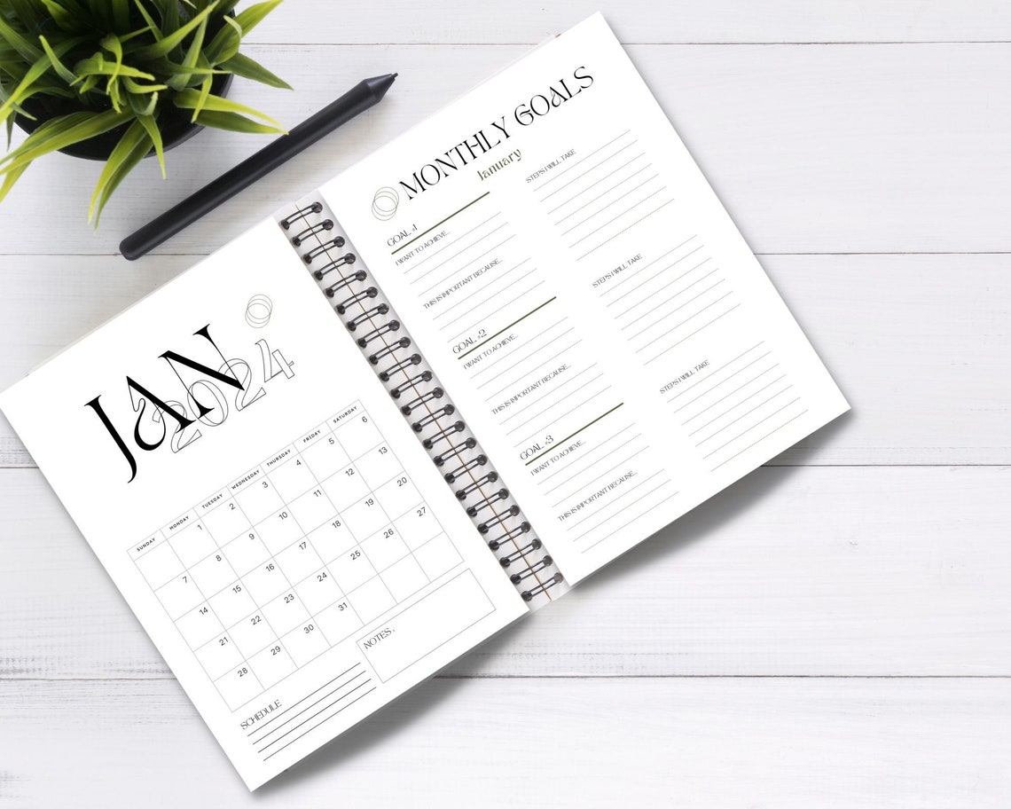 2024 Planner Printable, 2024 Calendar, Monthly, Weekly, Daily Schedule ...