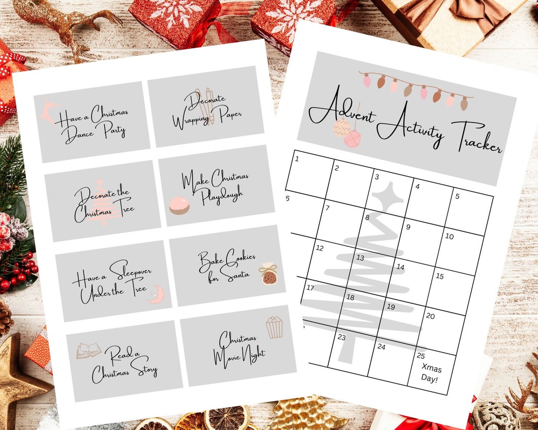 50 Christmas Advent Calendar Activity Cards PDF Instant - Etsy