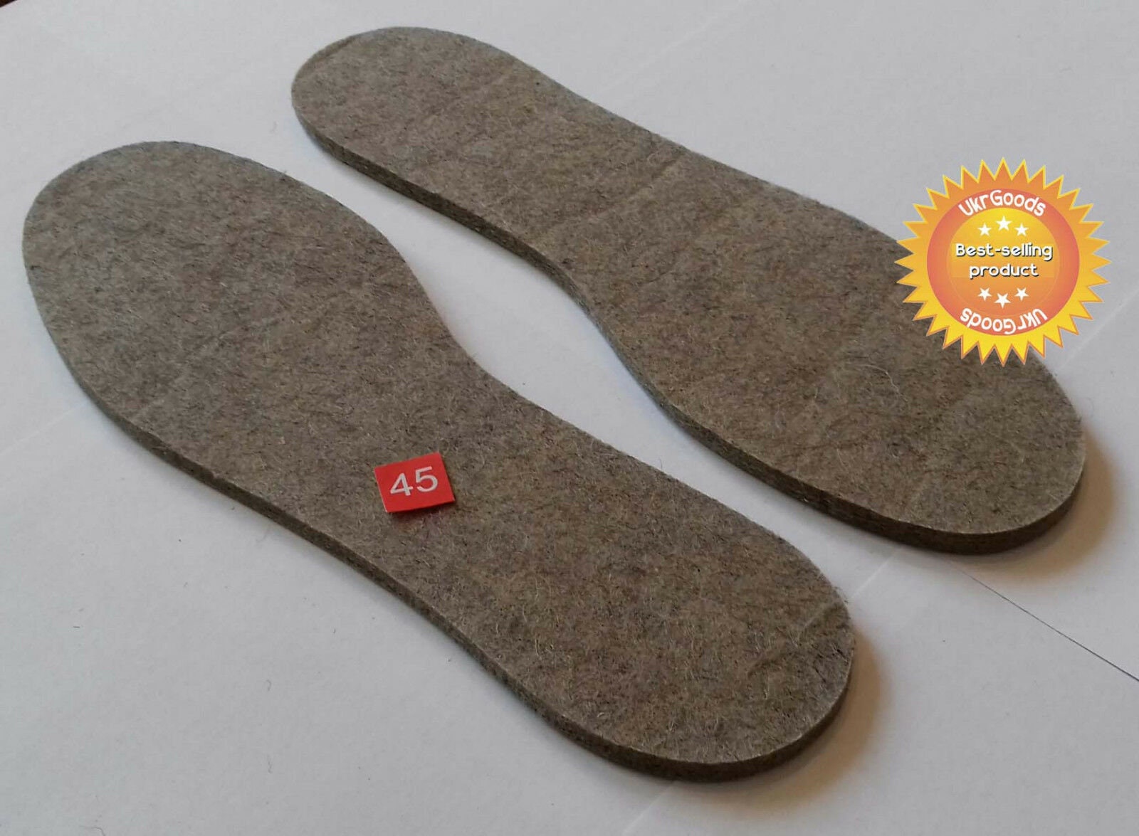 Natural Wool 100% Felt Insoles Shoes Women Men Any Sizes Thickness 7 Mm ...