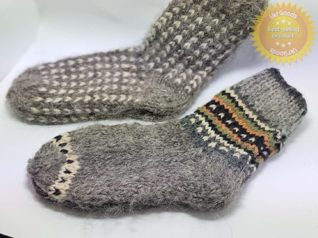Wool Socks 100% Natural Warm Handmade Casual All Sizes New. Sale - Etsy