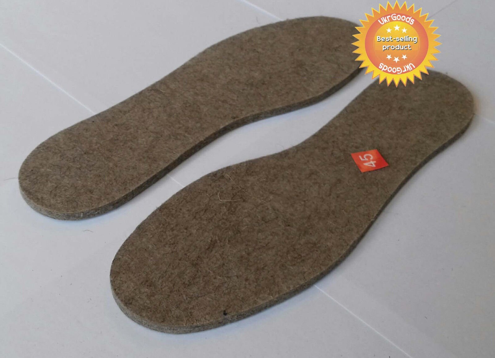 Natural Wool 100% Felt Insoles Shoes Women Men Any Sizes Thickness 7 Mm ...