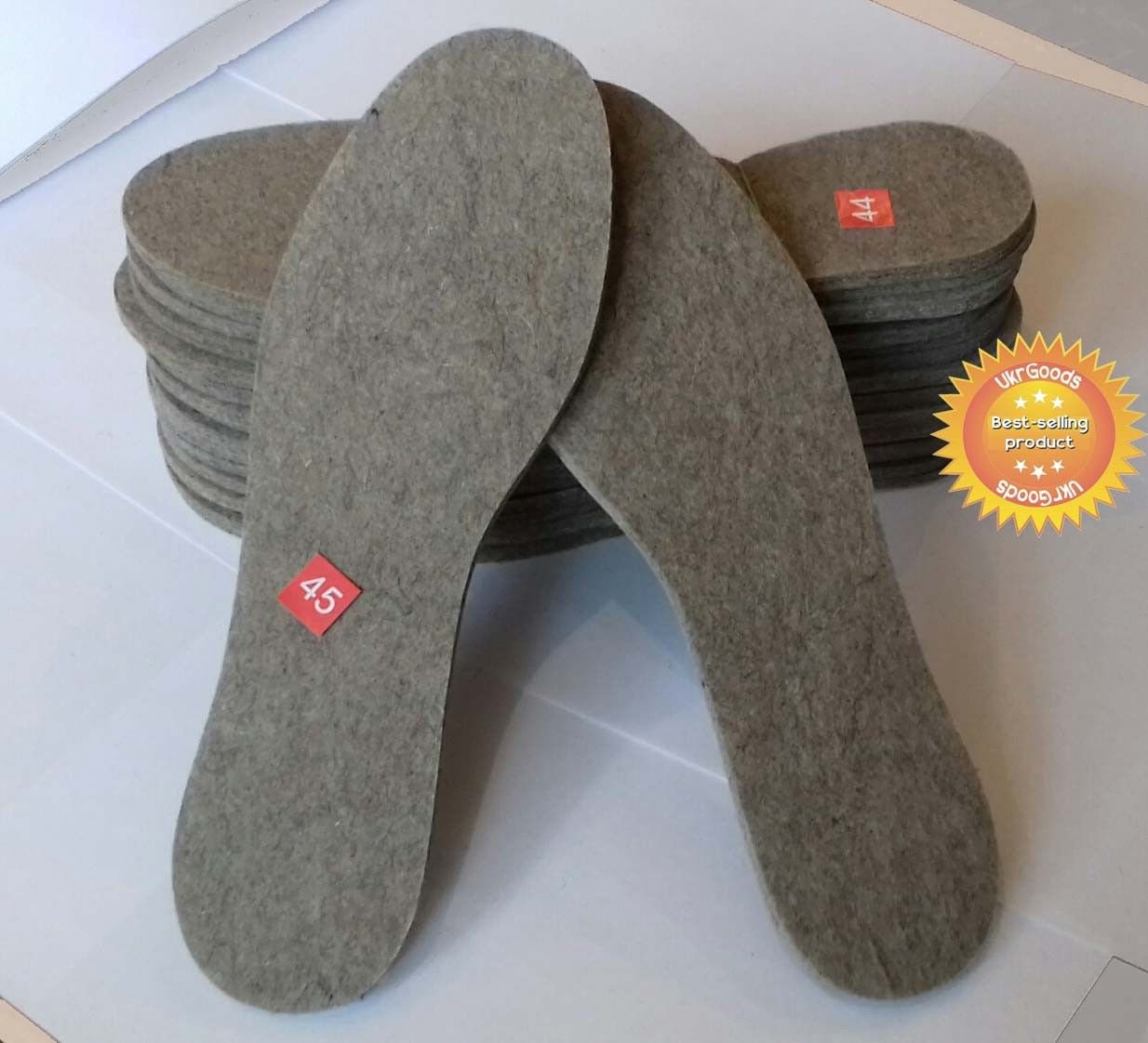 Natural Wool 100% Felt Insoles Shoes Women Men Any Sizes Thickness 7 Mm ...
