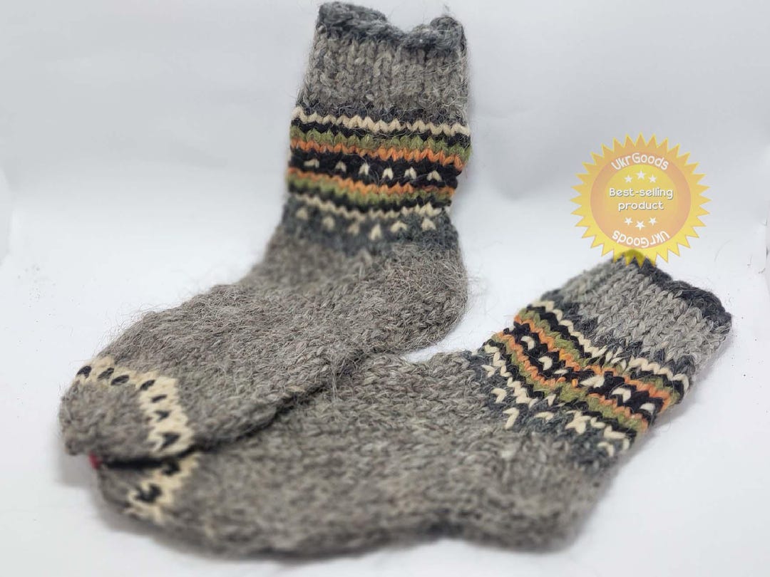 Rare Sheep's Wool Socks Natural Warm Handmade Casual All Sizes New #2 ...