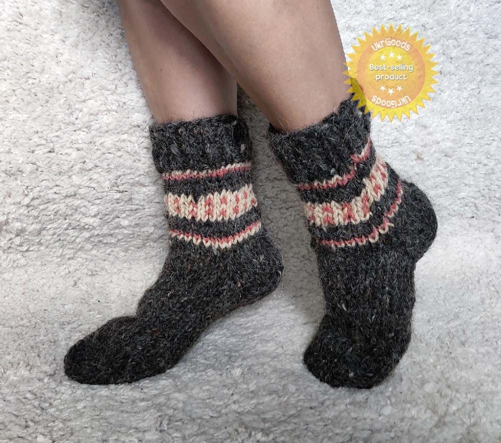 Unique Sheep's Wool Socks 100% Natural Warm Handmade - Etsy