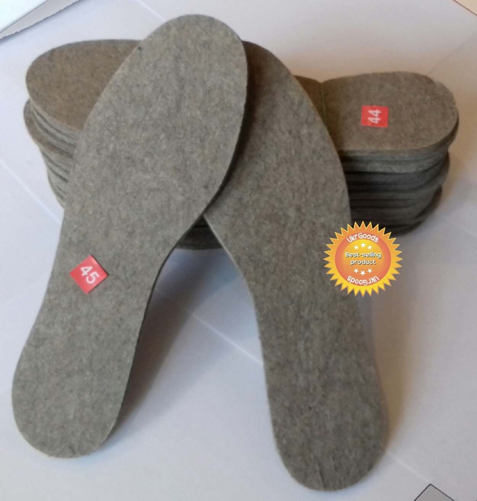 Natural Wool 100% Felt Insoles Shoes Women Men Any Sizes Thickness 7 Mm ...