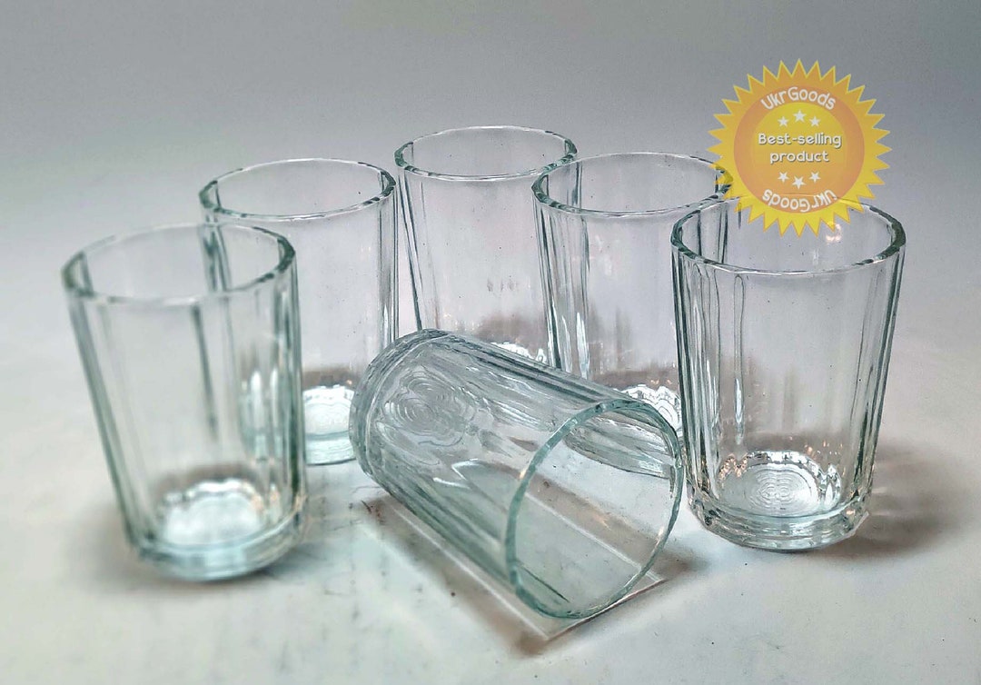 6 Pcs Faceted 100 Ml Stopka Stakan Glass Granenny Granchak Soviet USSR ...