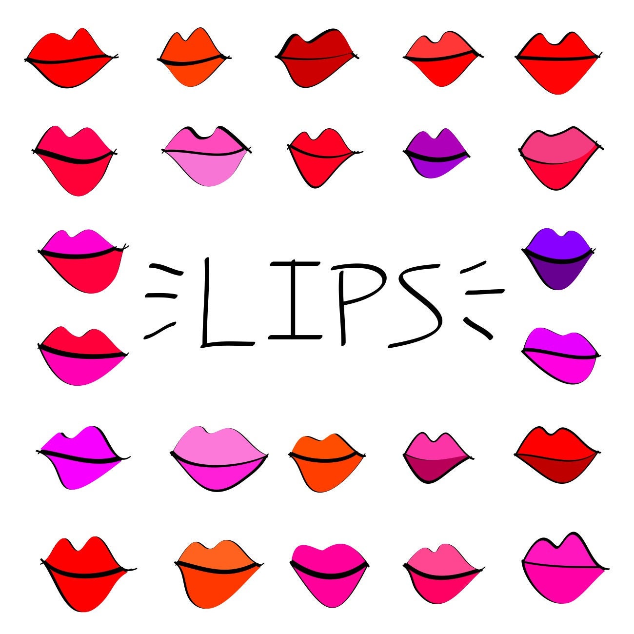 Purple Lips Clipart Icons