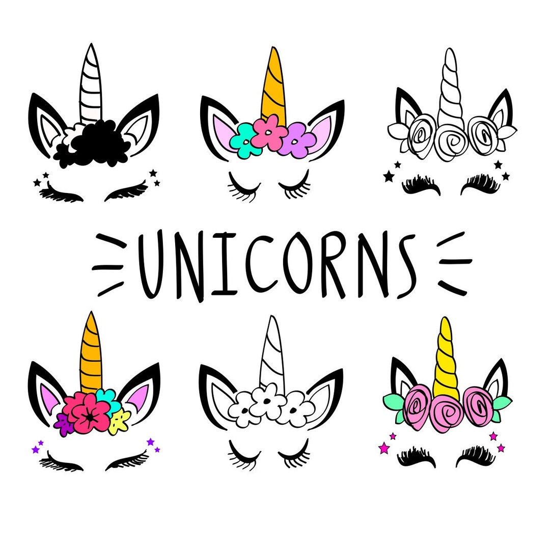 Unicorn Clip Art - Hand Drawn Graphic Clipart in SVG, PNG, PSD and ...