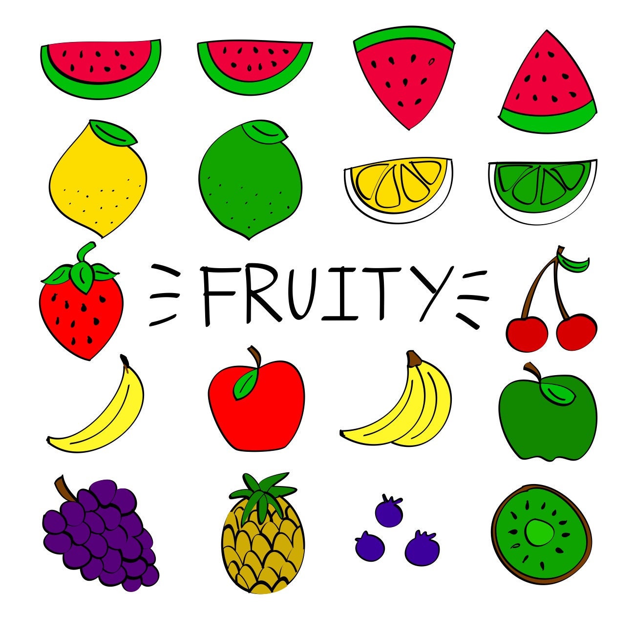 Fruit Clip Art - Hand Drawn Graphic Clipart in SVG Vector, PNG, PSD and ...