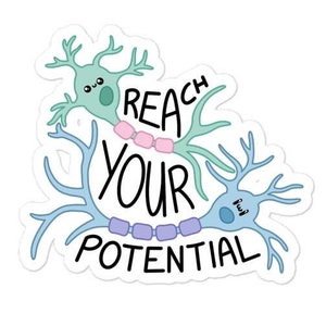 Pastel Potential Neurons Kiss Cut Sticker, Neuroscience, Psychology ...