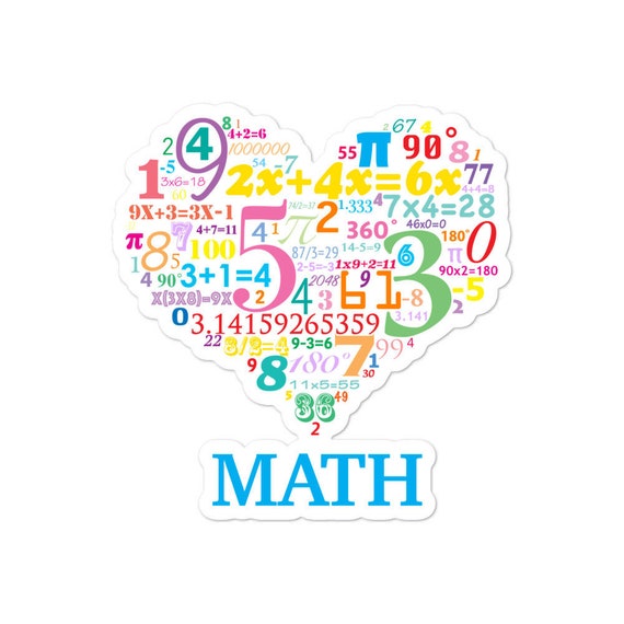 Heart Math Kiss Cut Sticker Mathematics Maths Teacher | Etsy