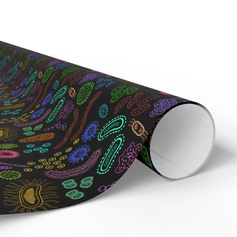 Microbes Wrapping Paper, Microbiology, Bacteriology, Graduation Gift ...