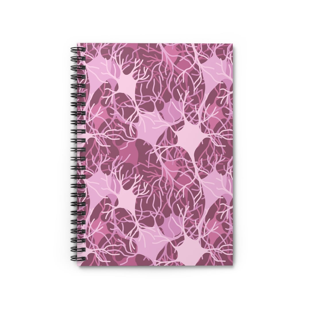 Neural Network Pink A5 Spiral Notebook - Ruled Line, Neuroscience ...