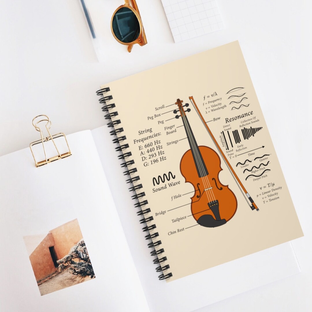 Physics of the Violin A5 Spiral Notebook - Ruled Line, Musician ...