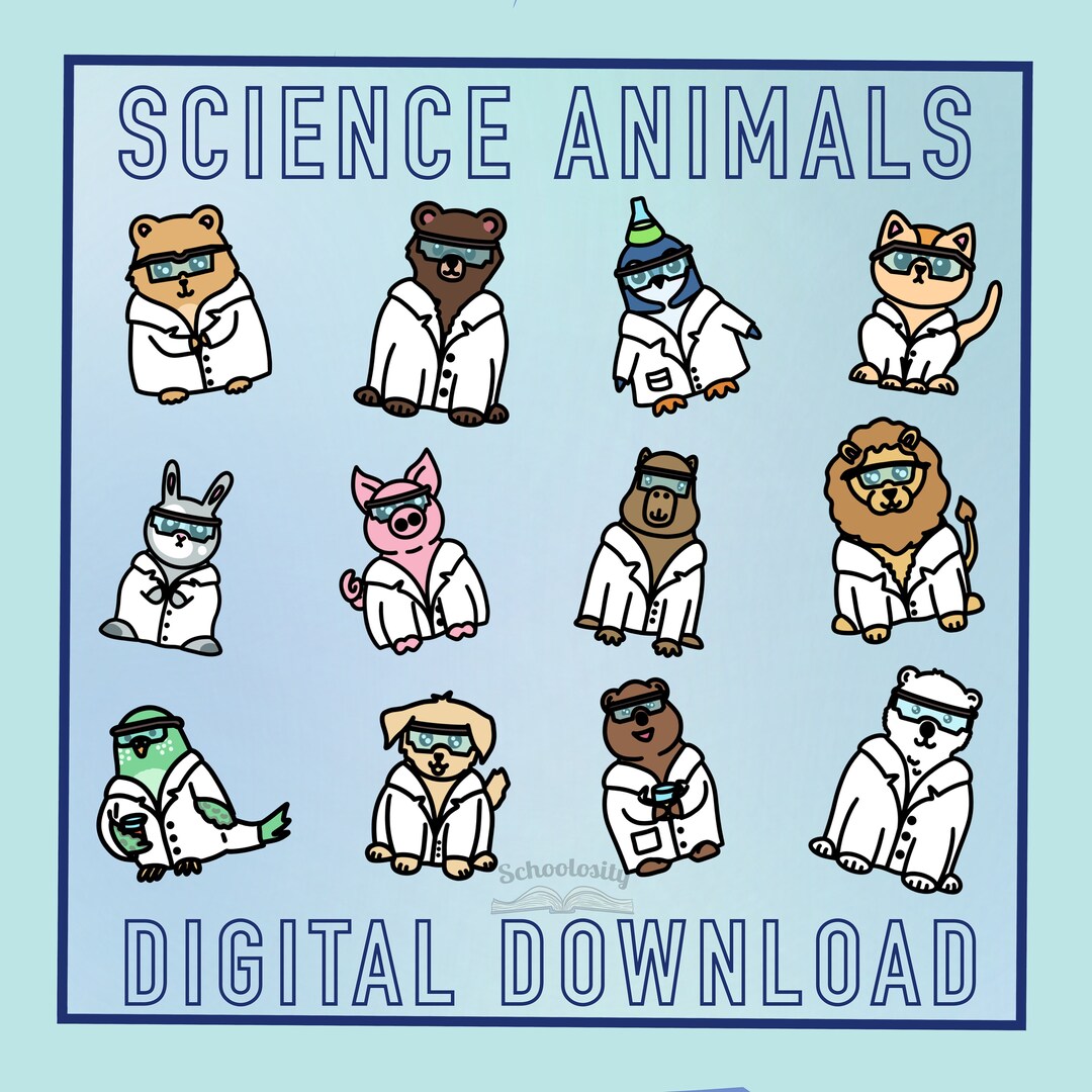 Science Animals DIGITAL Download, Sticker Sheet, Doctor, Science ...