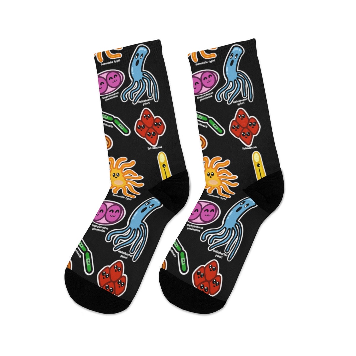 Types of Bacteria Socks, Microbiology, Biology Gifts, Graduation Gift ...