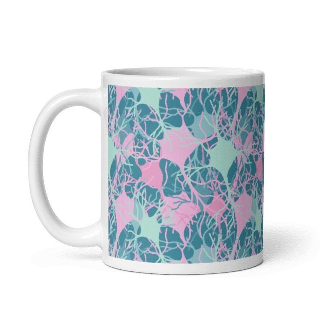 Neural Network Teal & Pink Mug, Neuroscience, Neurology Gift ...