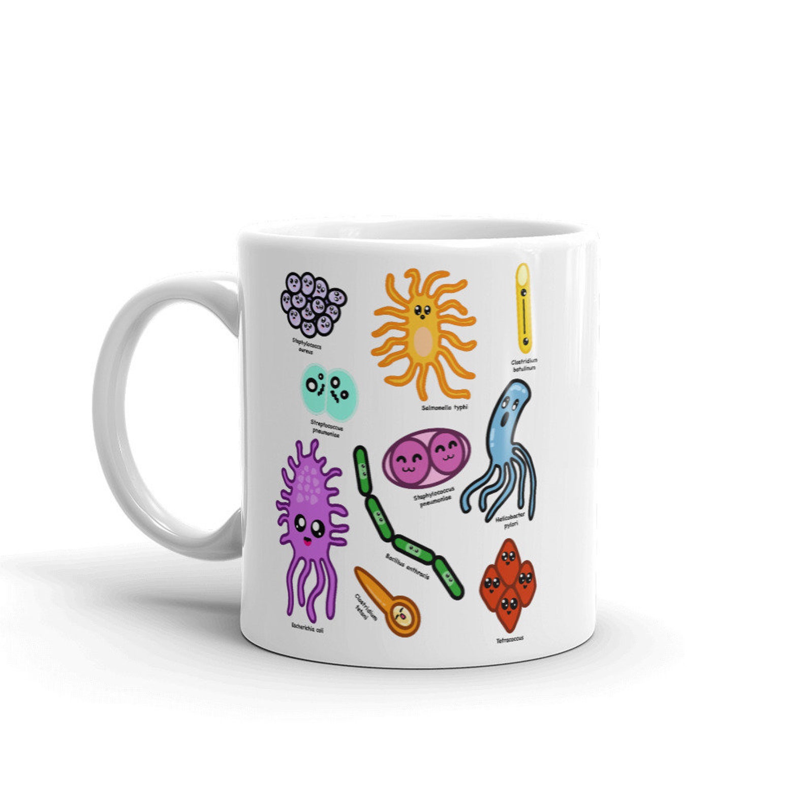 Types of Bacteria Mug, Microbiology, Biology Gifts, Graduation Gift ...