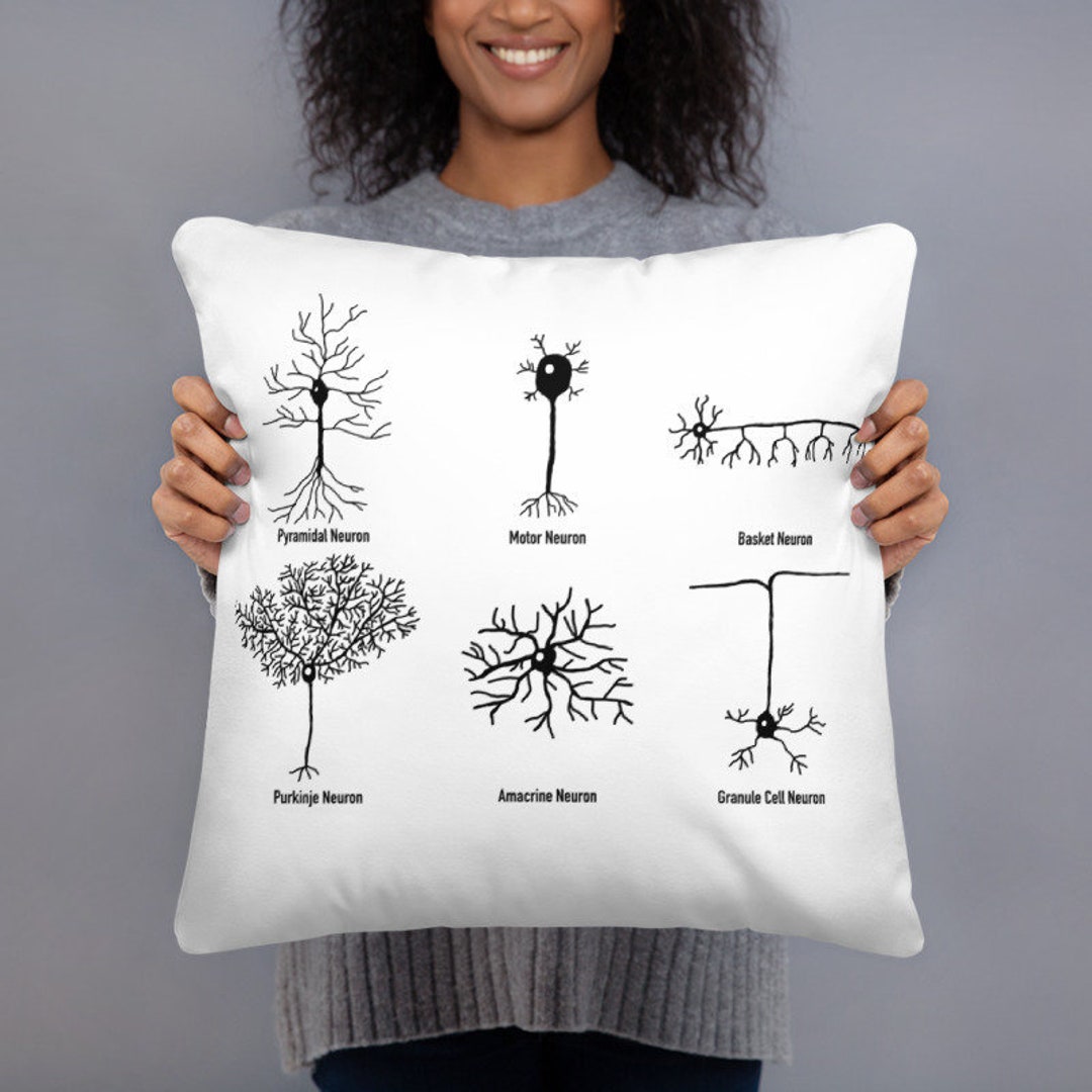 Neuron Types Pillow, Neuroscience, Brain, Neurology, Science Decor ...