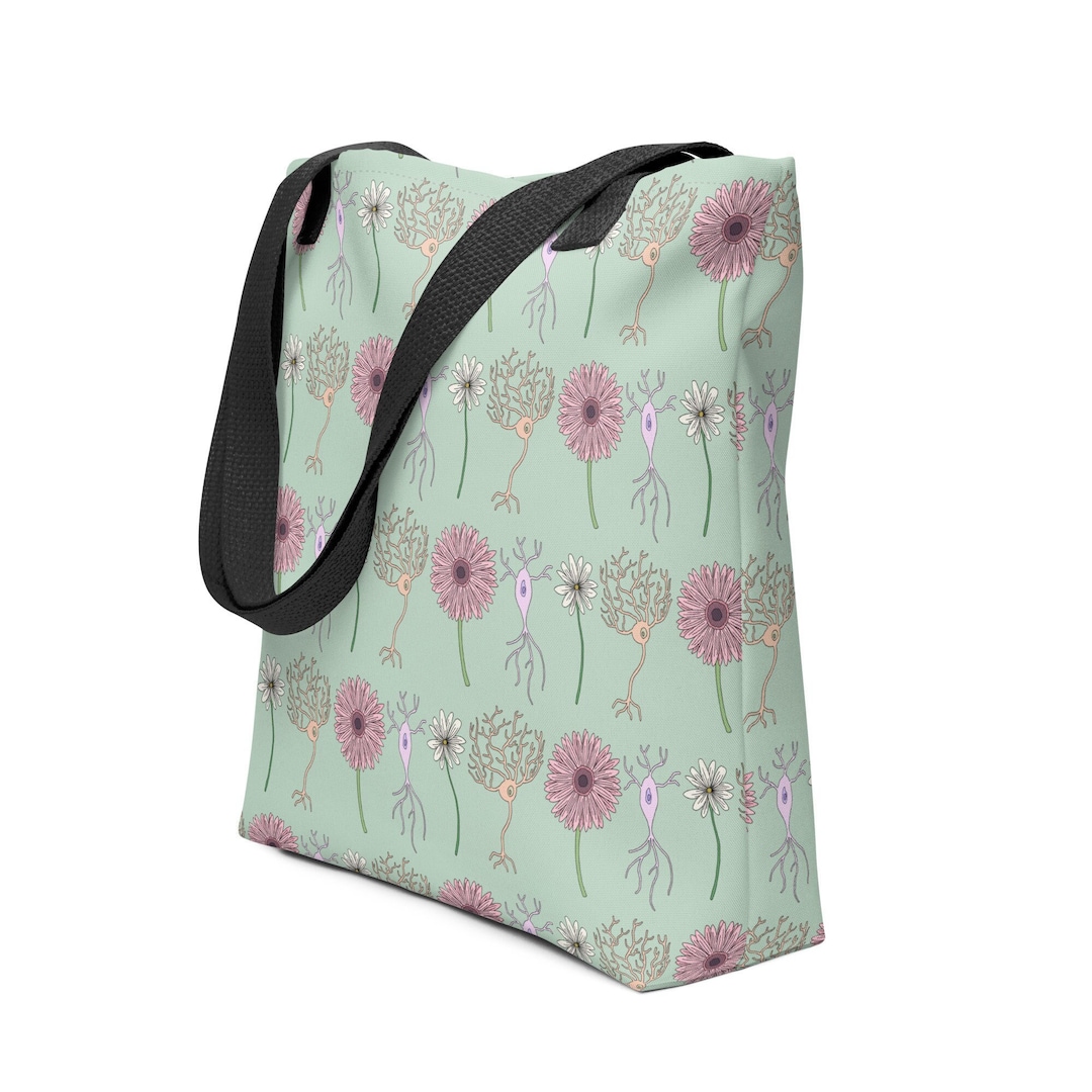 Nerves and Flowers Tote Bag, Neuroscience, Neurology Doctor, Graduation ...