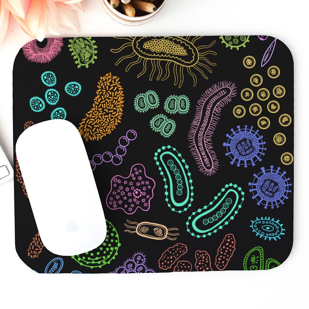 Microbes Mousepad, Microbiology, Nerdy Office Decor, Graduation Gift ...